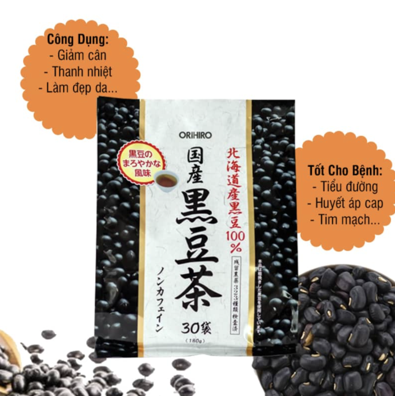 Trà đậu đen thanh lọc cơ thể làm đẹp da Orihiro 30 gói